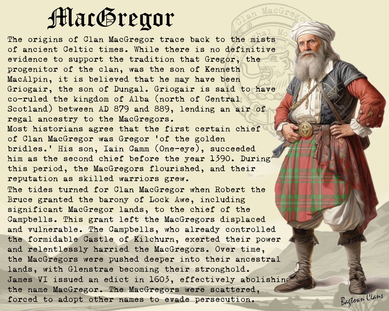 Macgregor Scottish Clan History Poster - Etsy UK