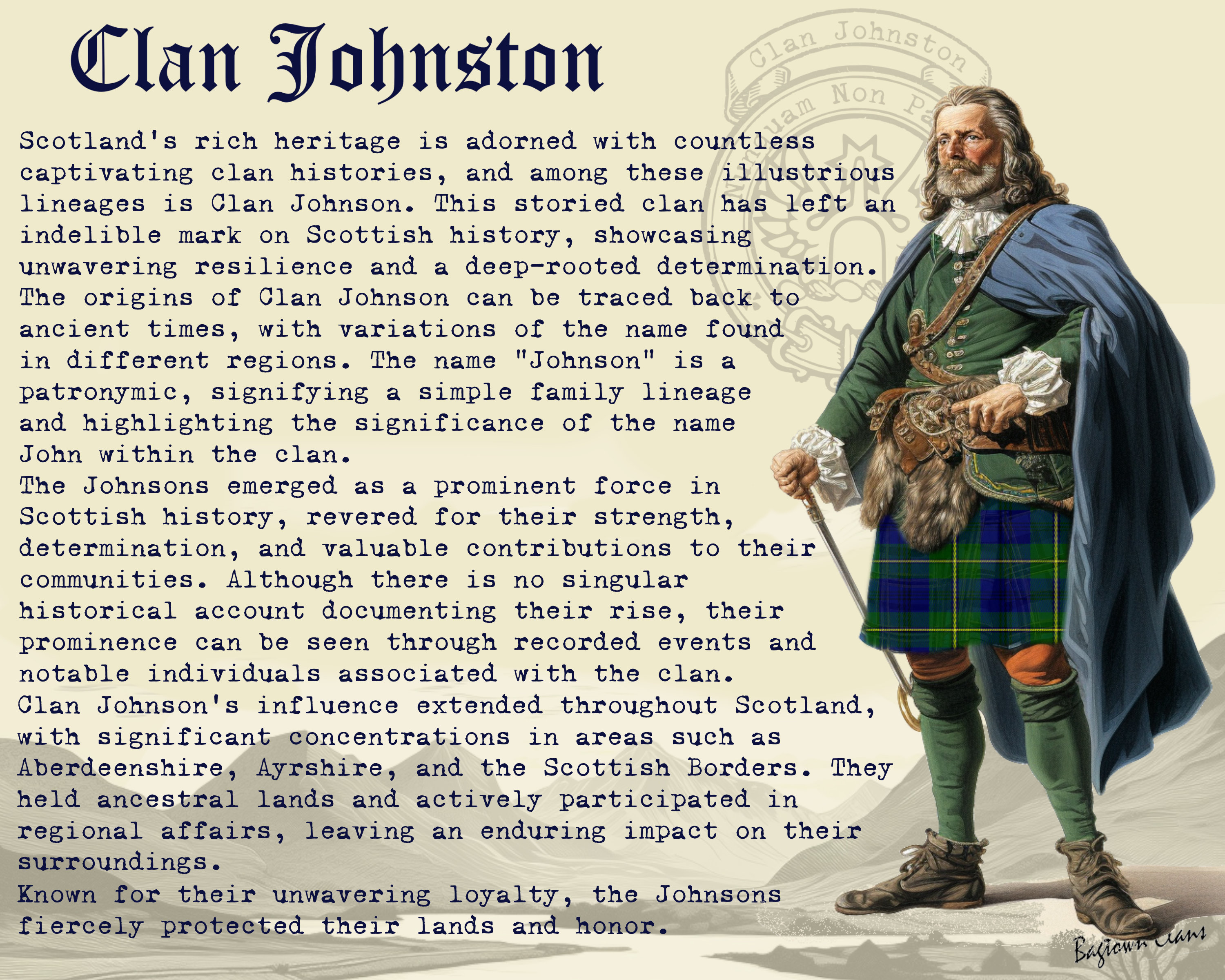Clan Johnston Scottish History Poster - Etsy