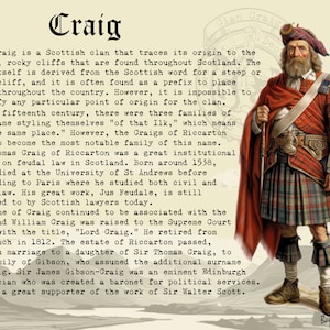 Clan Craig Scottish History Poster - Etsy