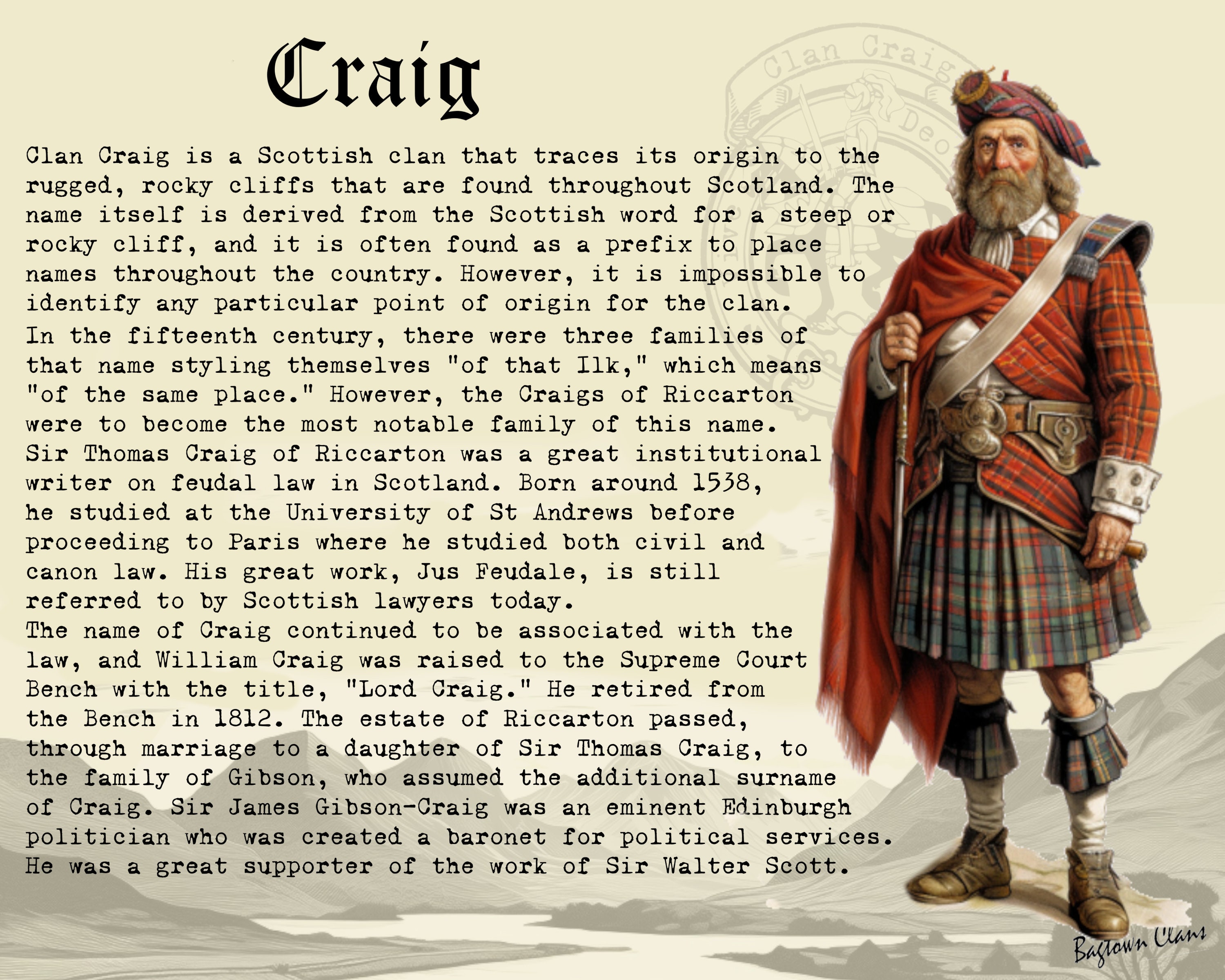 Clan Craig Scottish History Poster - Etsy