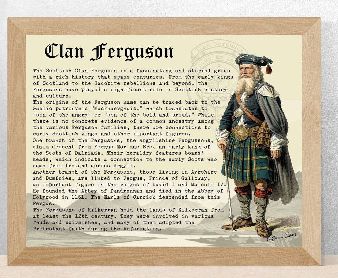 Clan Ferguson Scottish History Poster - Etsy Clan Ferguson Scottish History Poster - Etsy