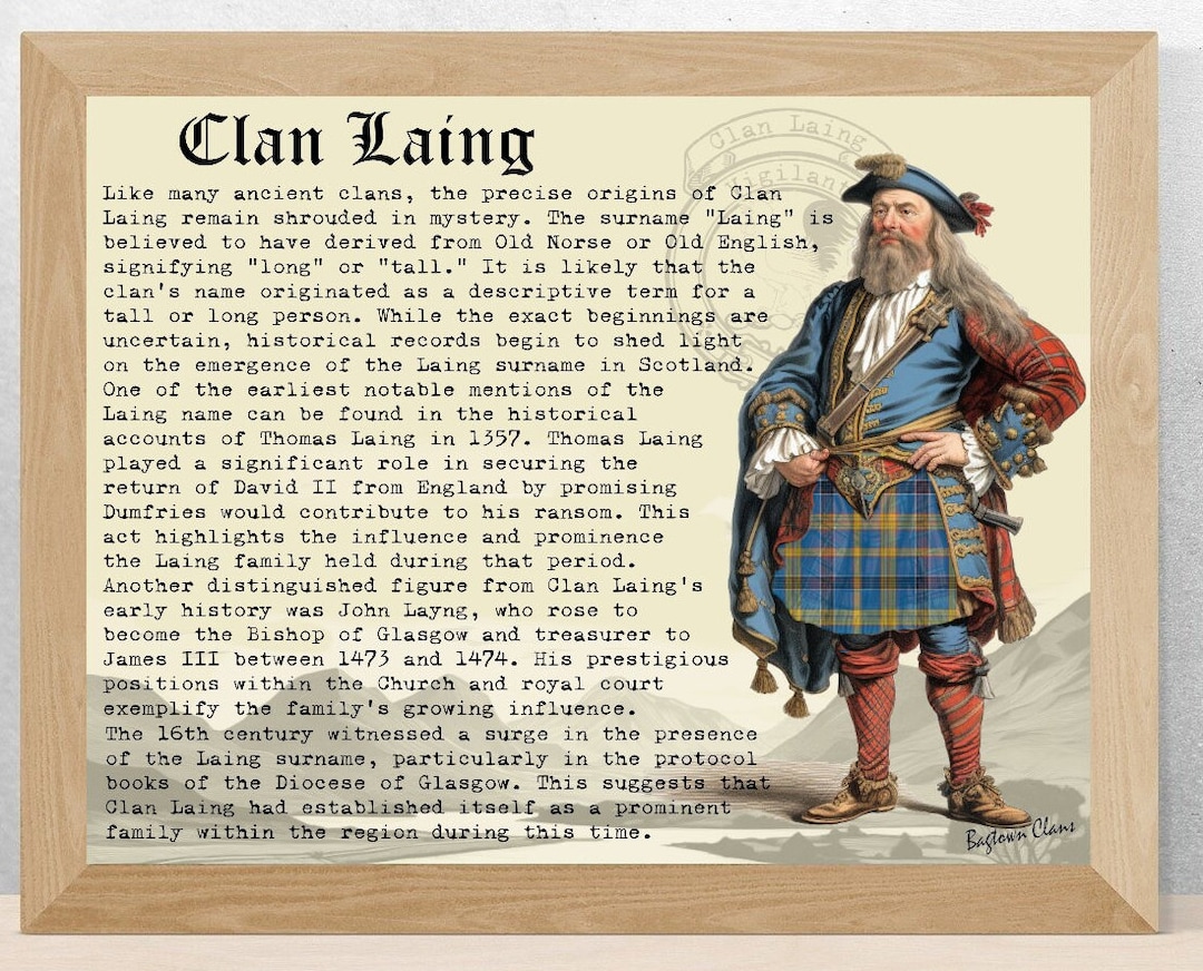 Clan Laing Scottish History Poster - Etsy