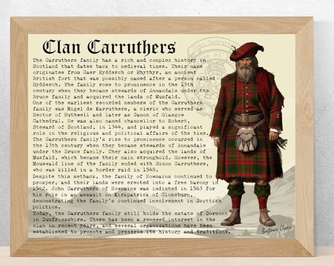 Clan Carruthers Scottish History Poster - Etsy