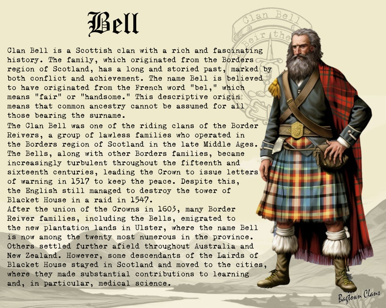 Clan Bell Vintage Poster - Etsy
