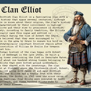 Clan Elliot Scottish History Poster - Etsy