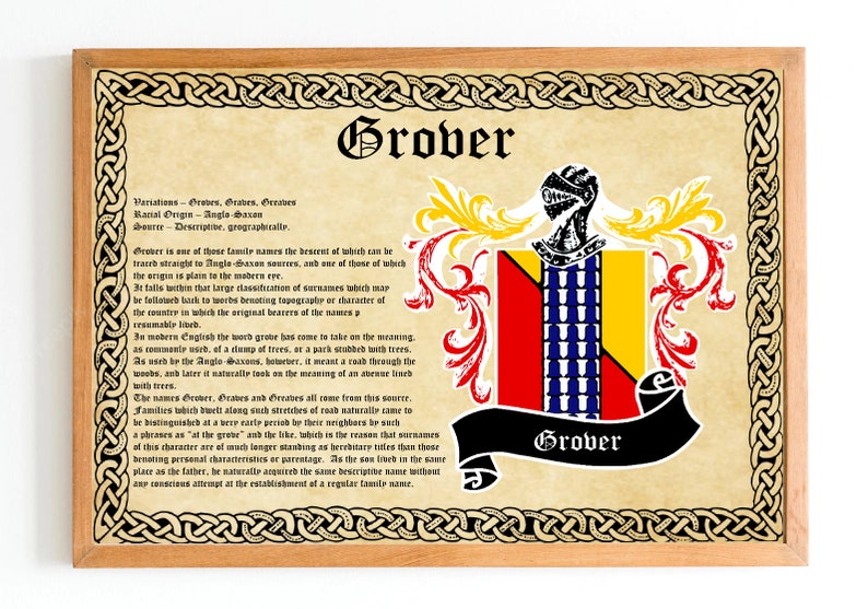 Grover Coat of Arms Vintage Poster - Etsy