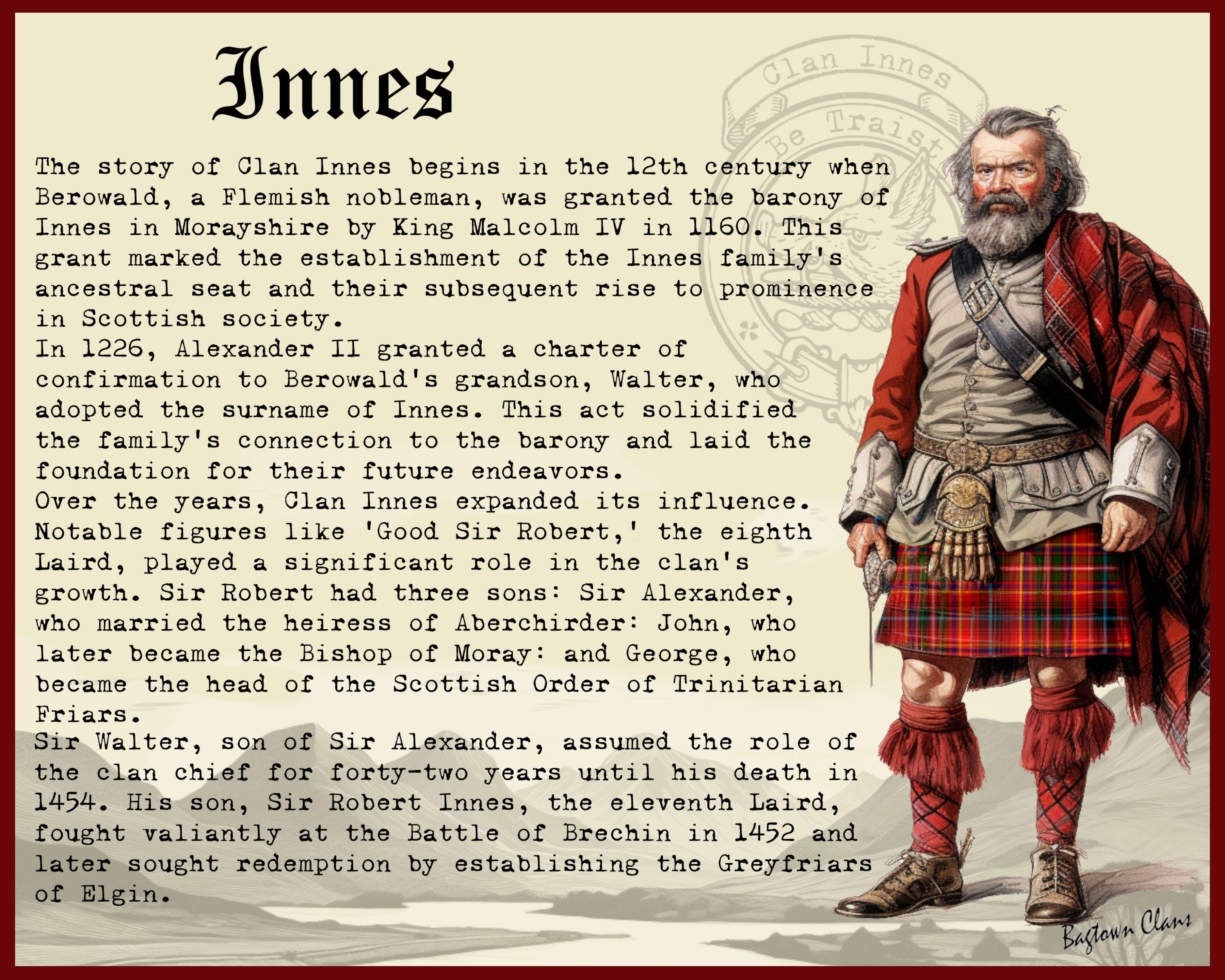 Clan Innes Scottish History Poster - Etsy