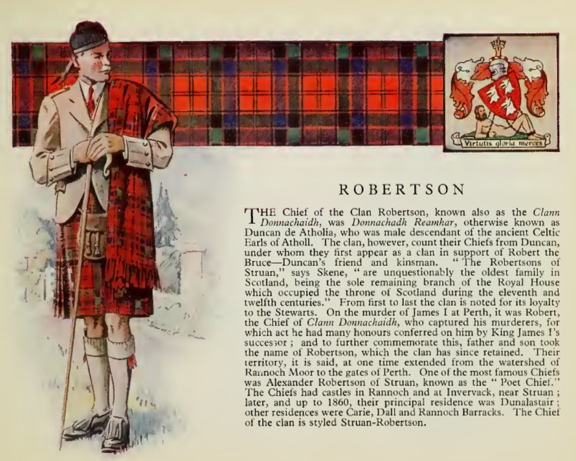 Clan Robertson Vintage Poster - Etsy