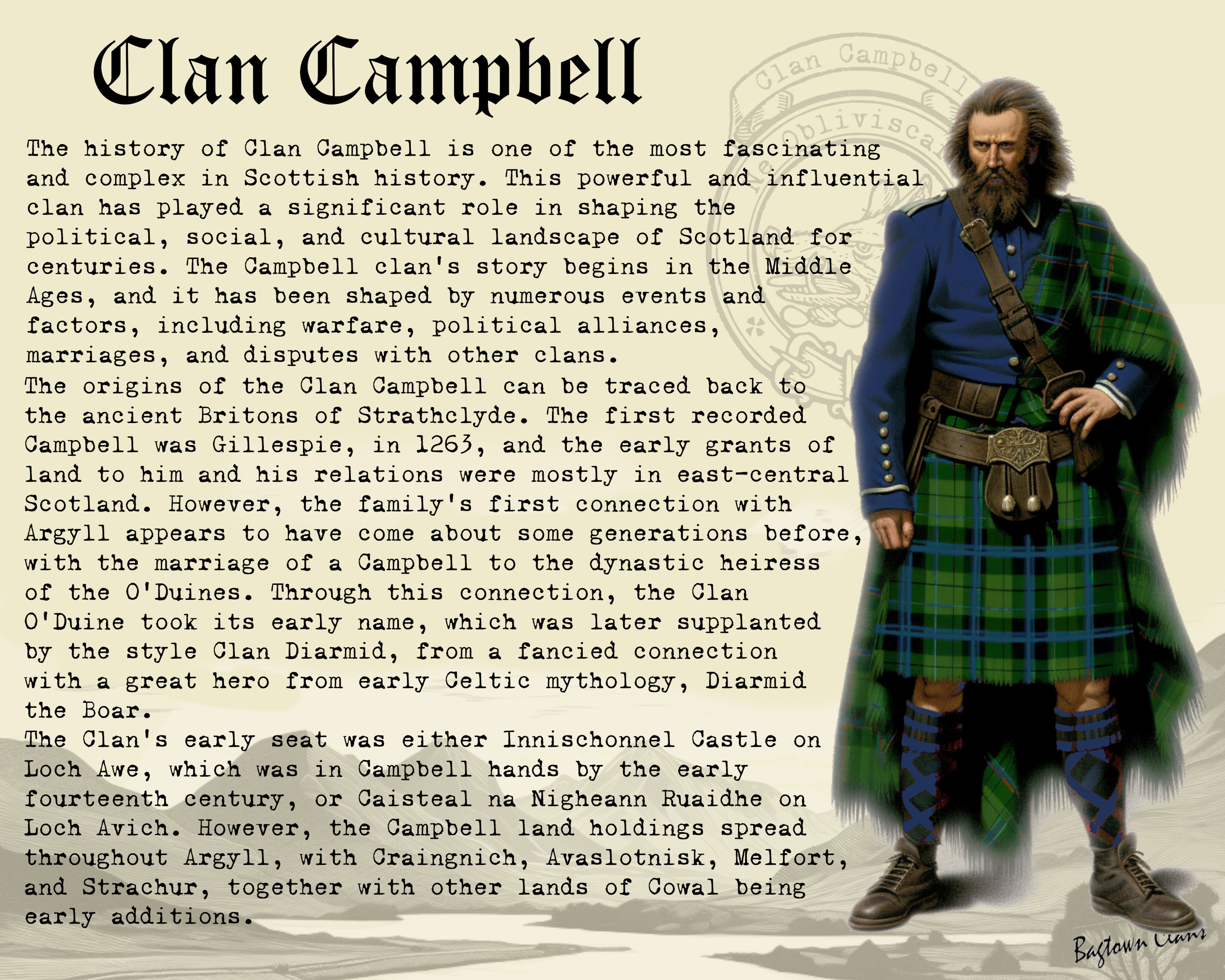 Clan Campbell Scottish History Poster - Etsy