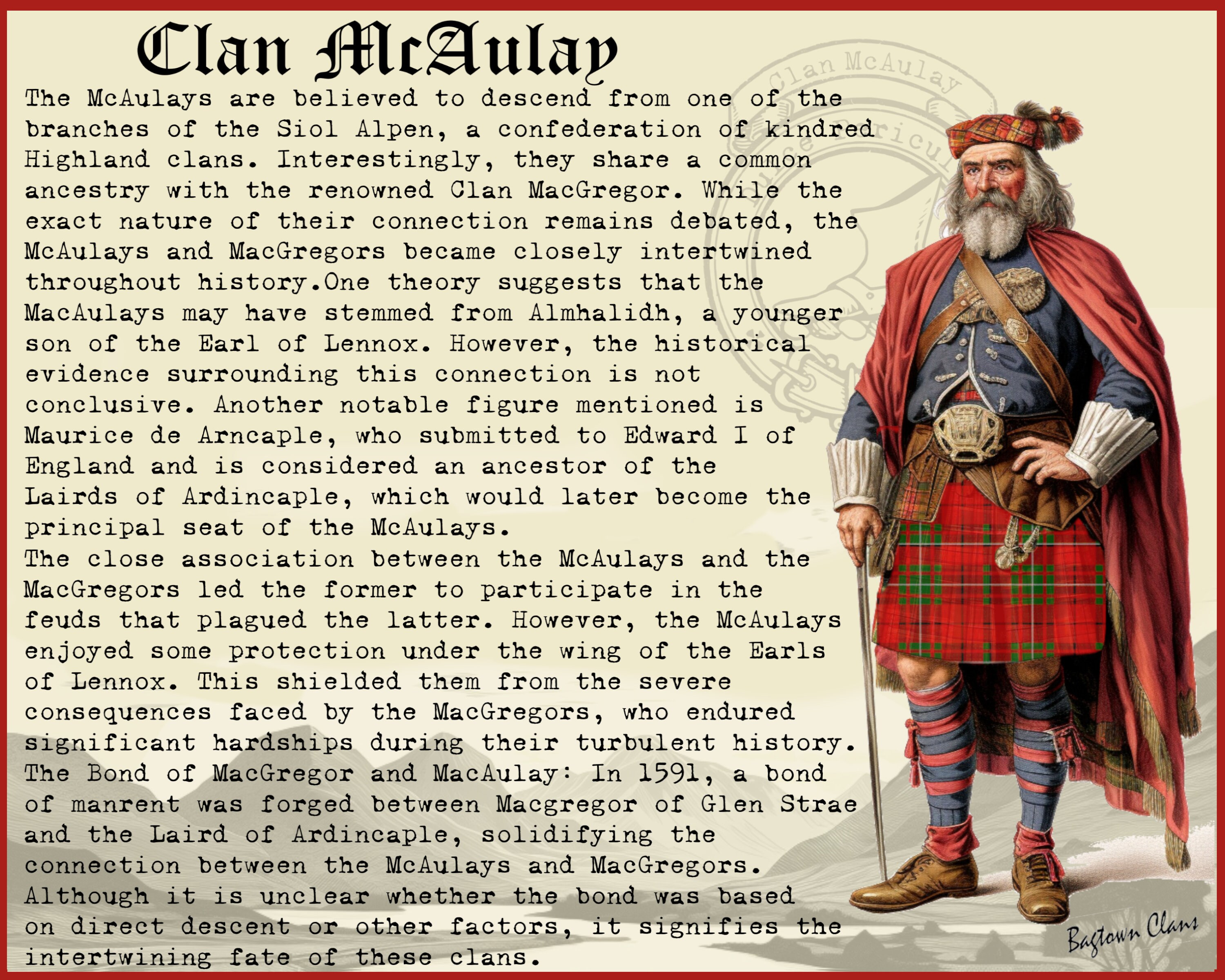 Clan Mcaulay Scottish History Poster - Etsy