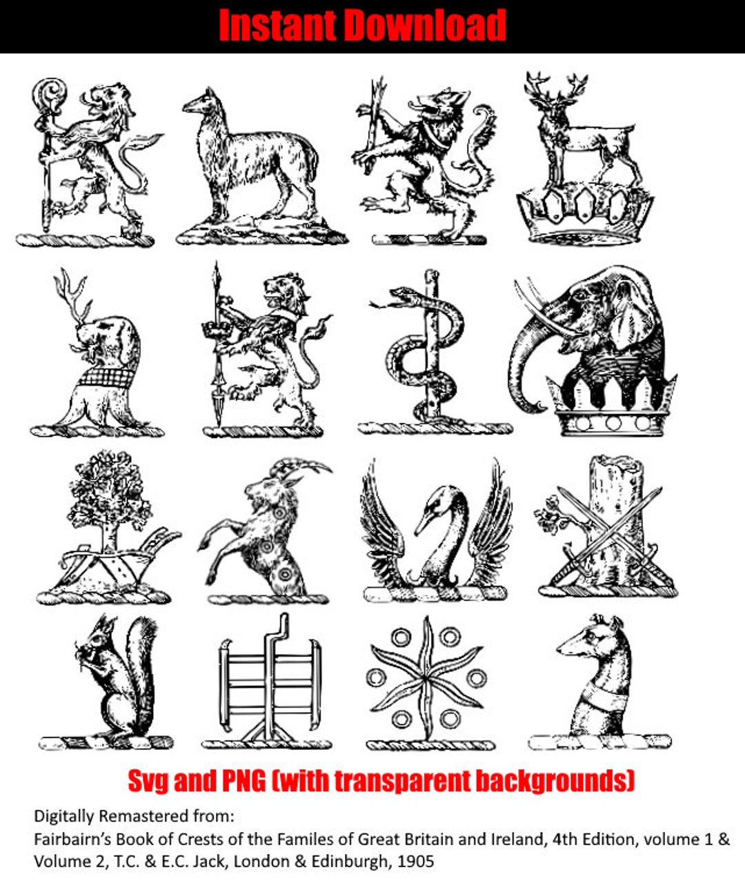 16 Heraldry Vectors (SVG & PNG). - Etsy