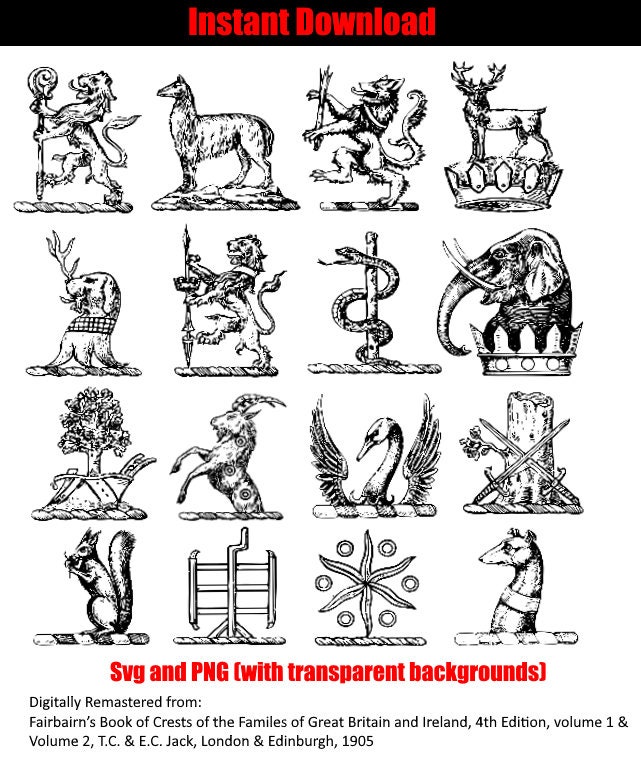 16 Heraldry Vectors (SVG & PNG). - Etsy