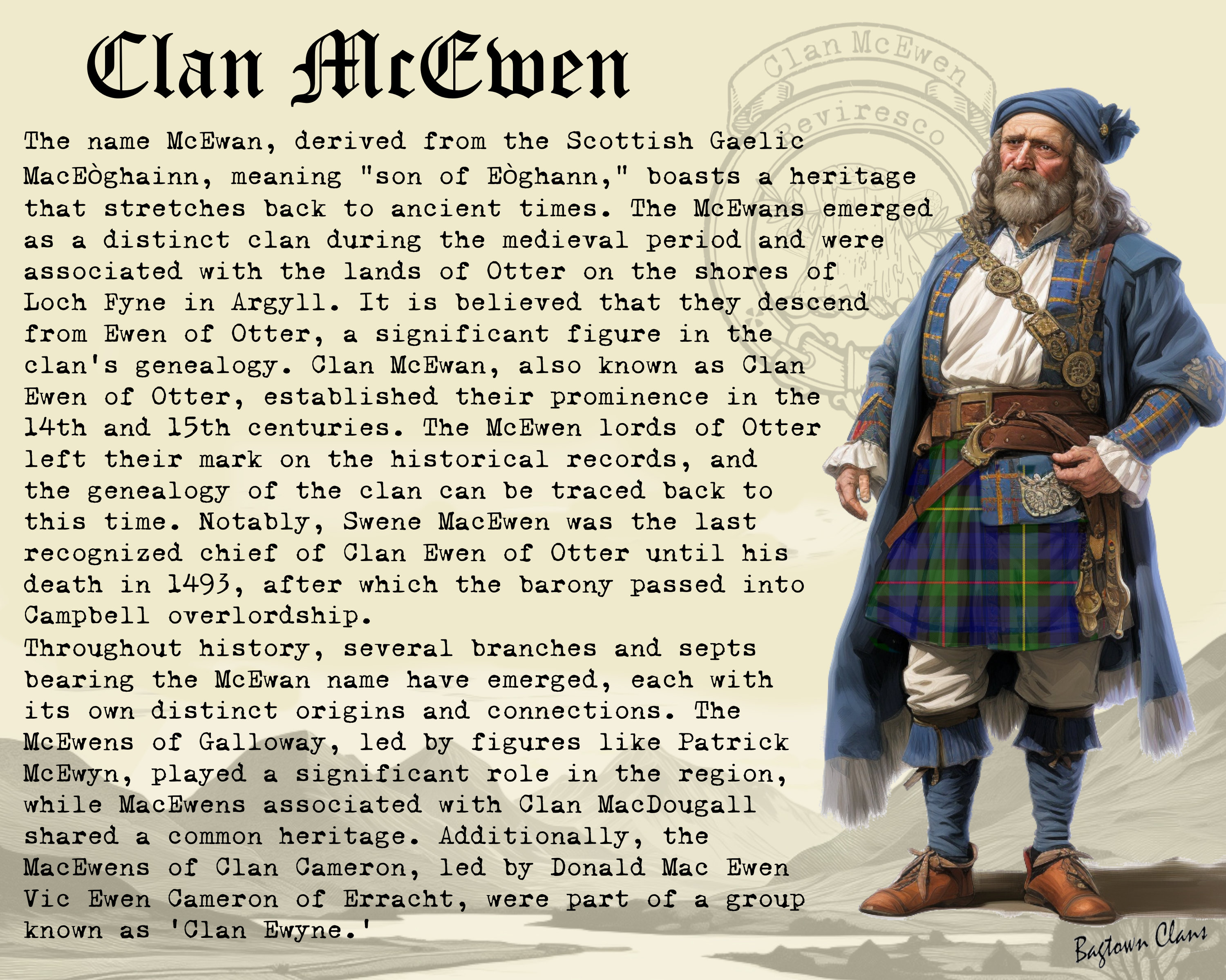 Mcewen Scottish Clan History Poster - Etsy