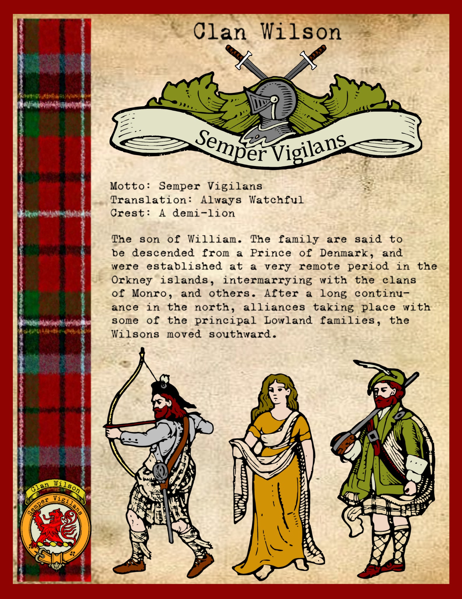 Clan Wilson Vintage Poster digital Download - Etsy