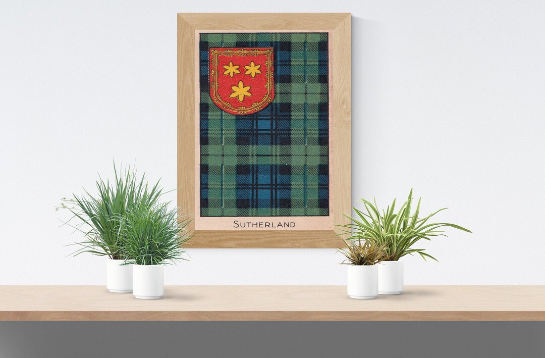 Clan Sutherland Tartan and Coat of Arms Vintage Poster - Etsy