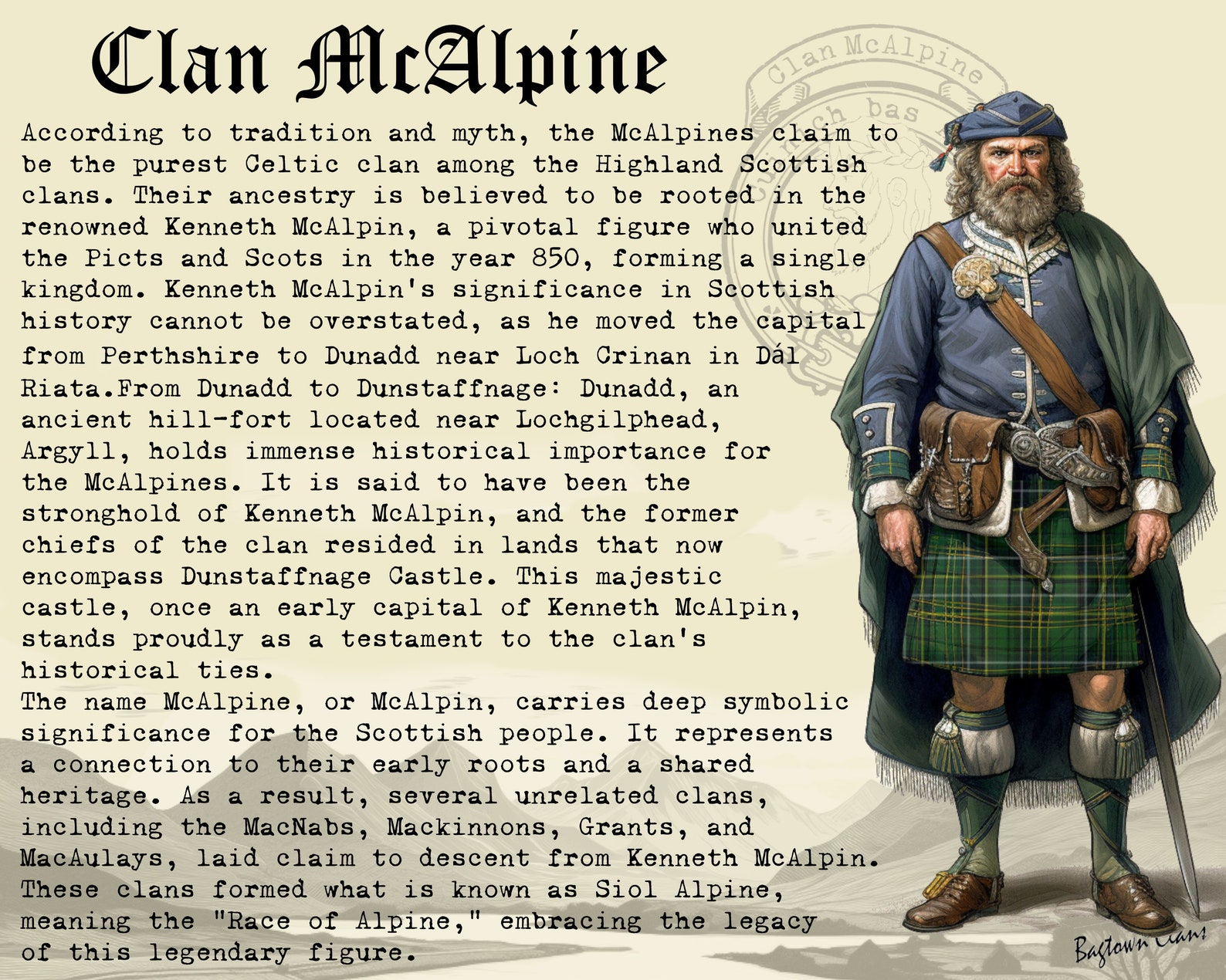 Clan Mcalpine Scottish History Poster - Etsy