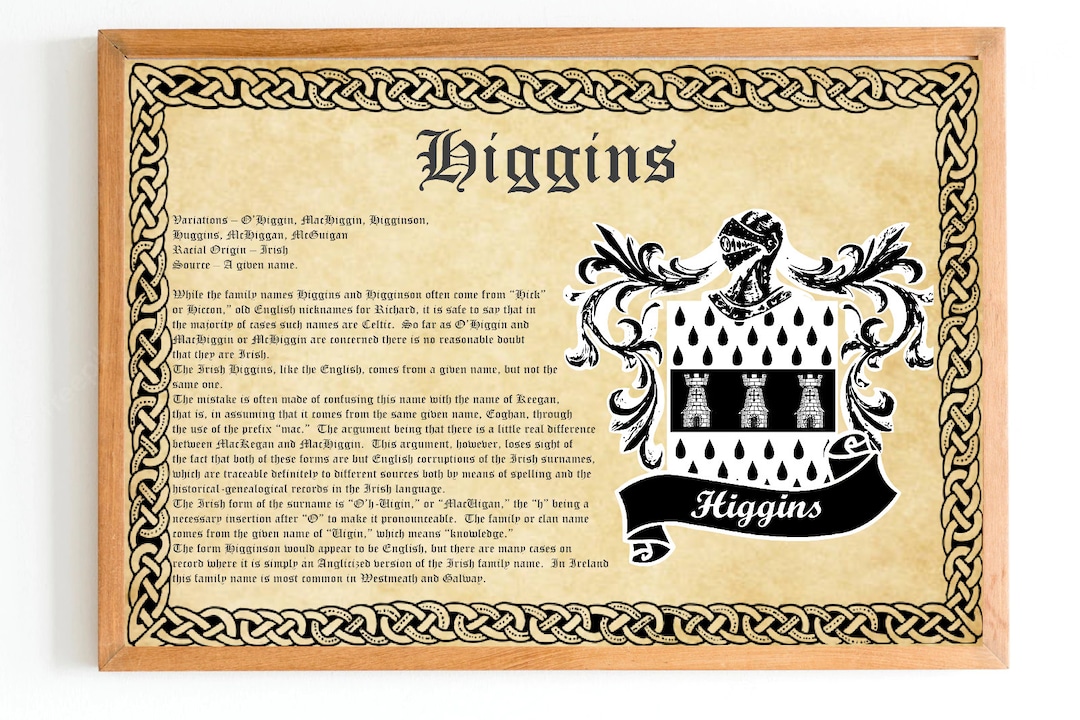 Higgins Coat of Arms Vintage Poster - Etsy