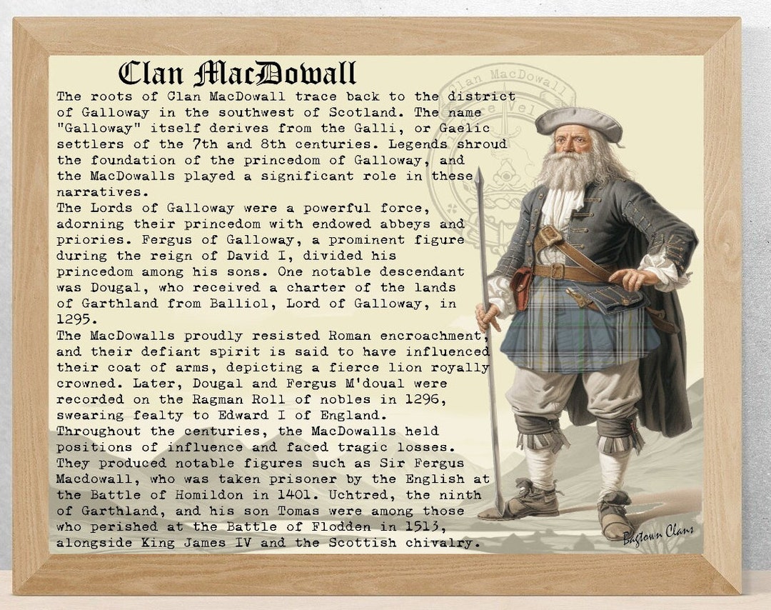Macdowall Scottish Clan History Poster - Etsy