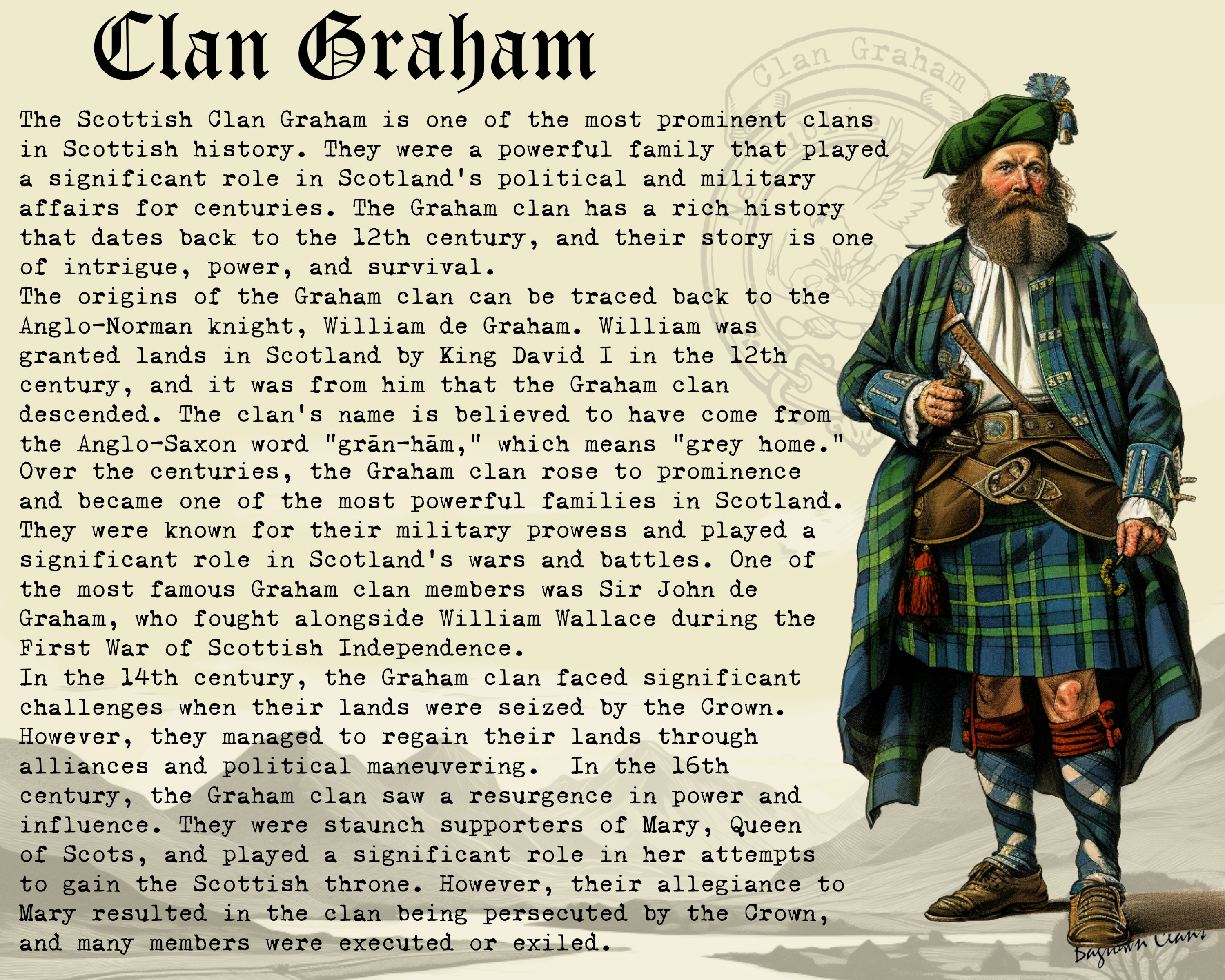 Clan Graham Scottish History Poster - Etsy