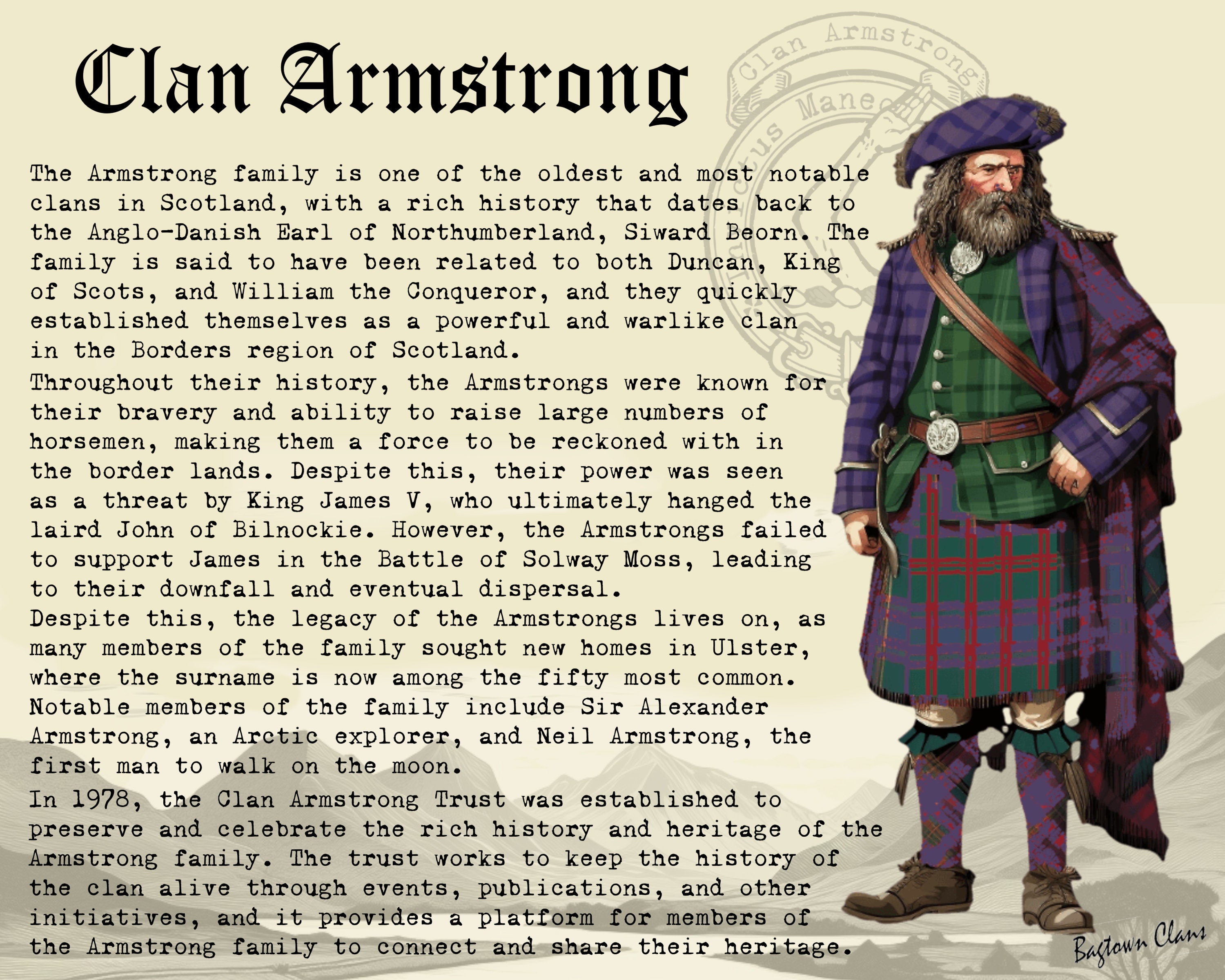 Clan Armstrong Vintage Poster - Etsy