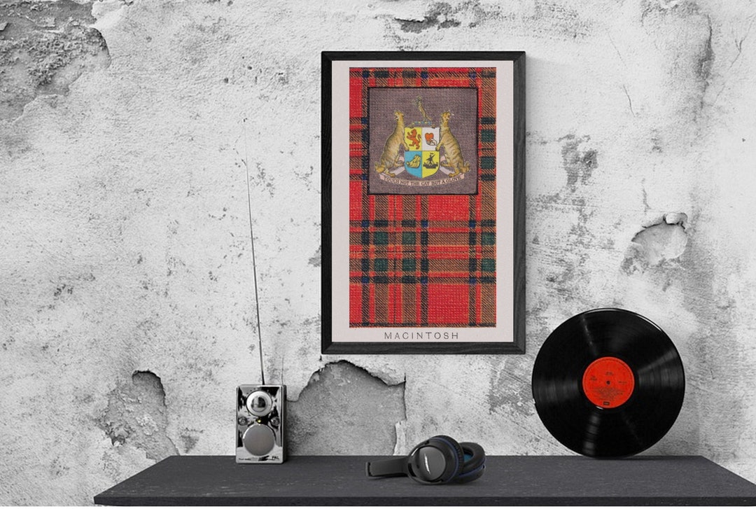 Macintosh Clan Tartan and Coat of Arms Vintage Poster (digital Download ...
