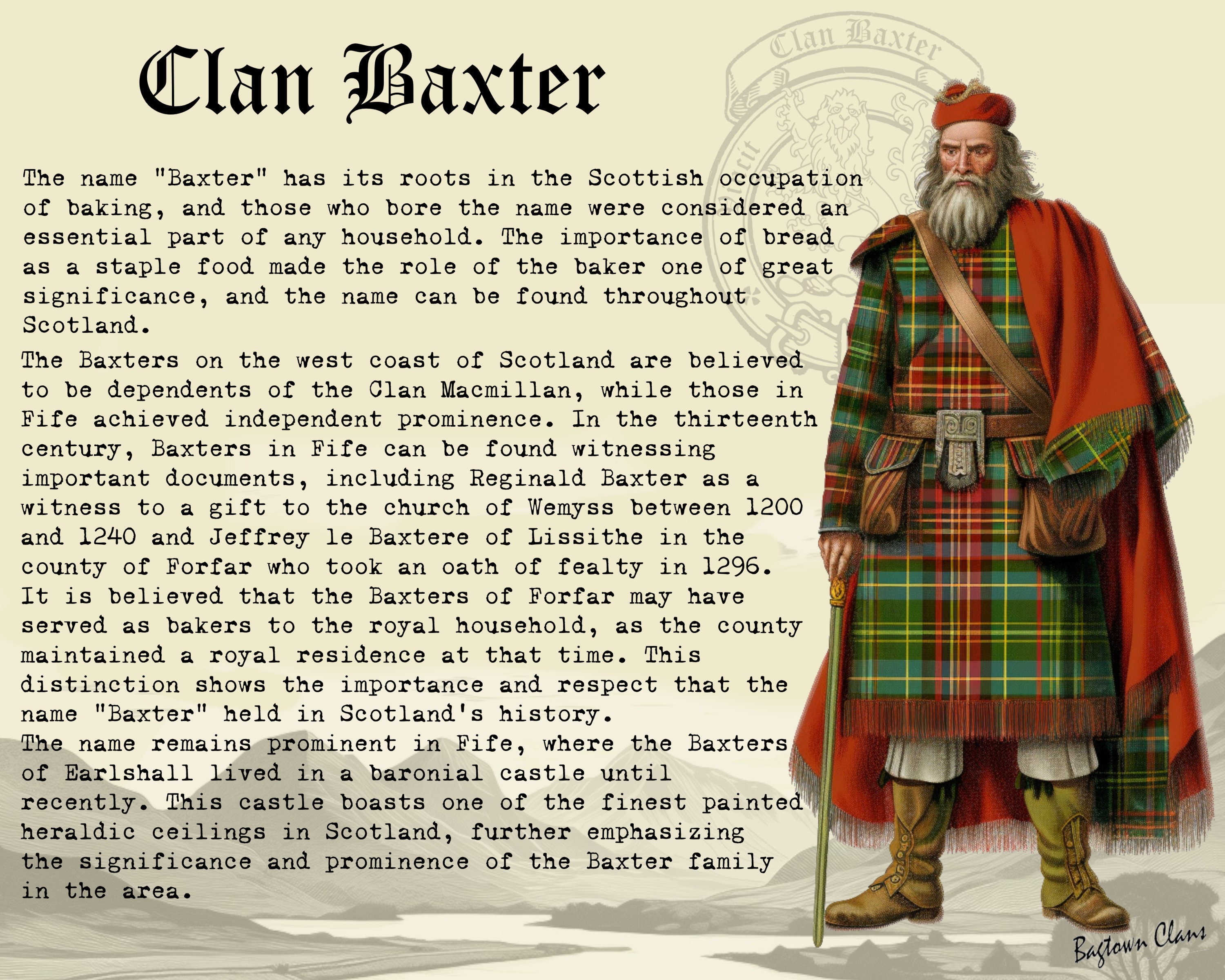 Clan Baxter Vintage Poster - Etsy