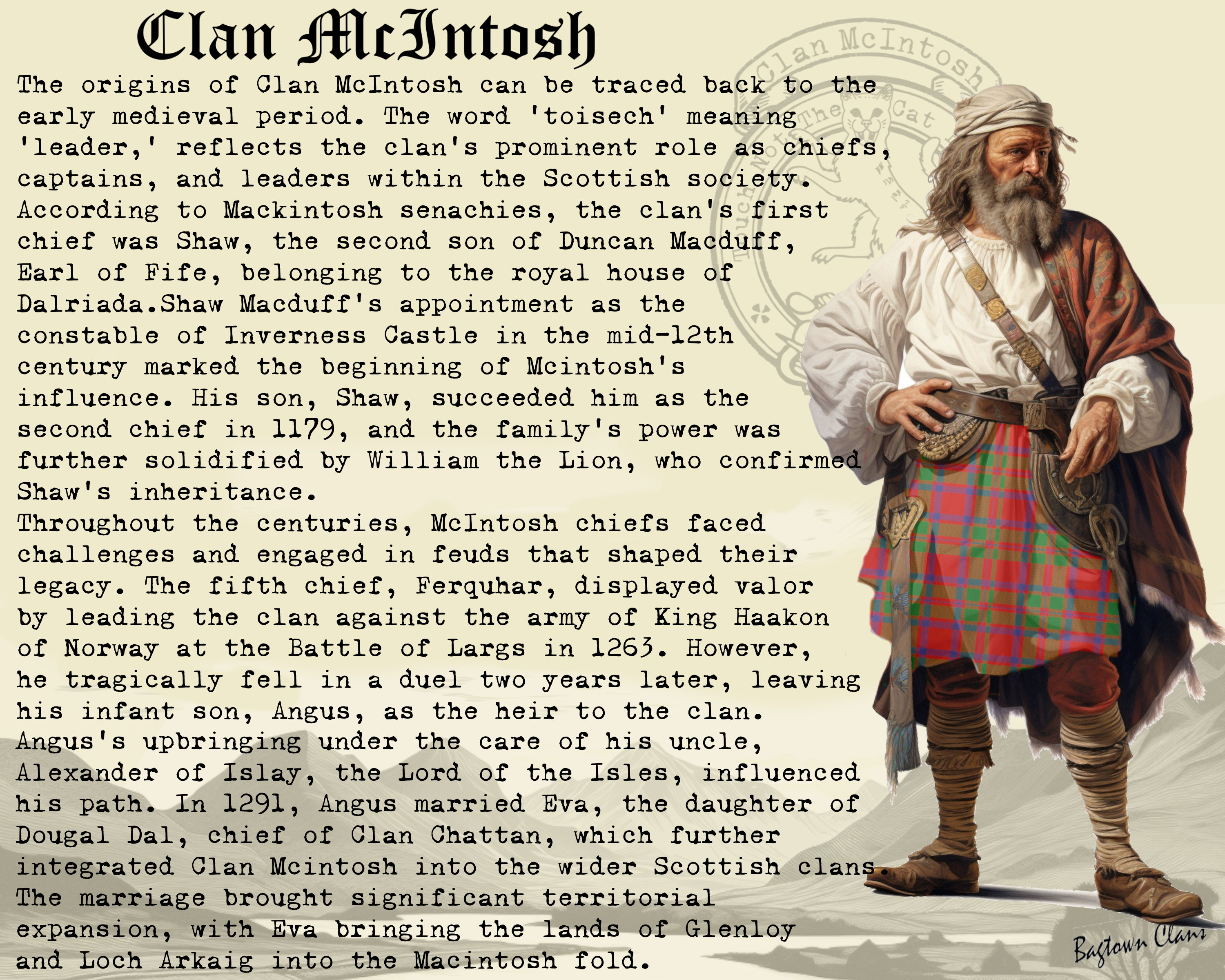 Mcintosh Scottish Clan History Poster - Etsy