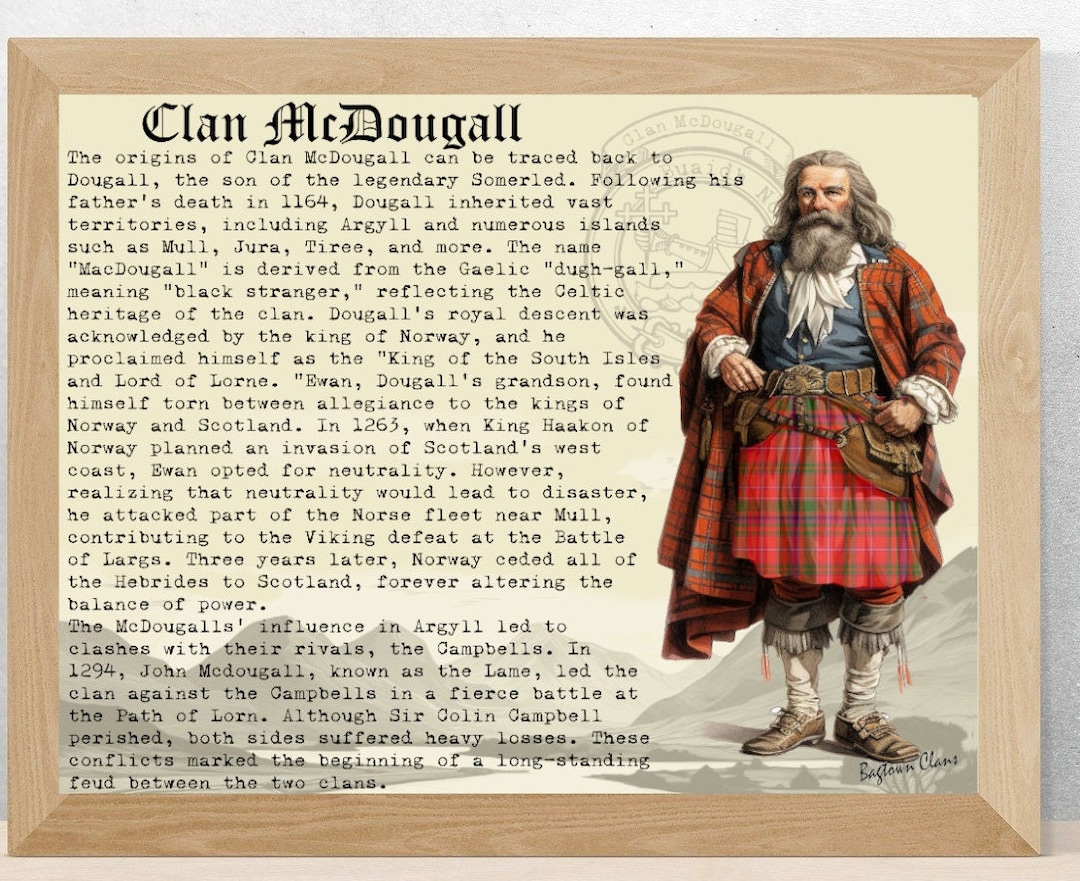 Mcdougall Scottish Clan History Poster - Etsy