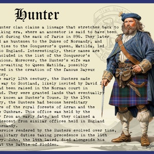 Clan Hunter Scottish History Poster - Etsy