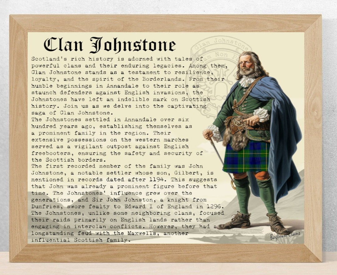 Clan Johnstone Scottish History Poster - Etsy