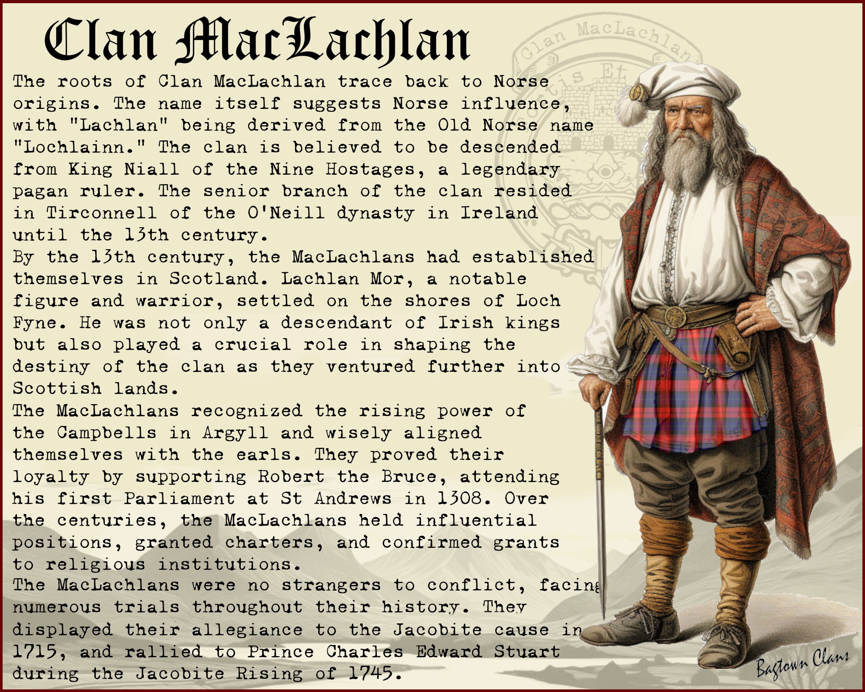 Clan Maclachlan Vintage Poster - Etsy
