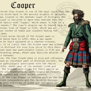 Clan Cooper Scottish History Poster - Etsy