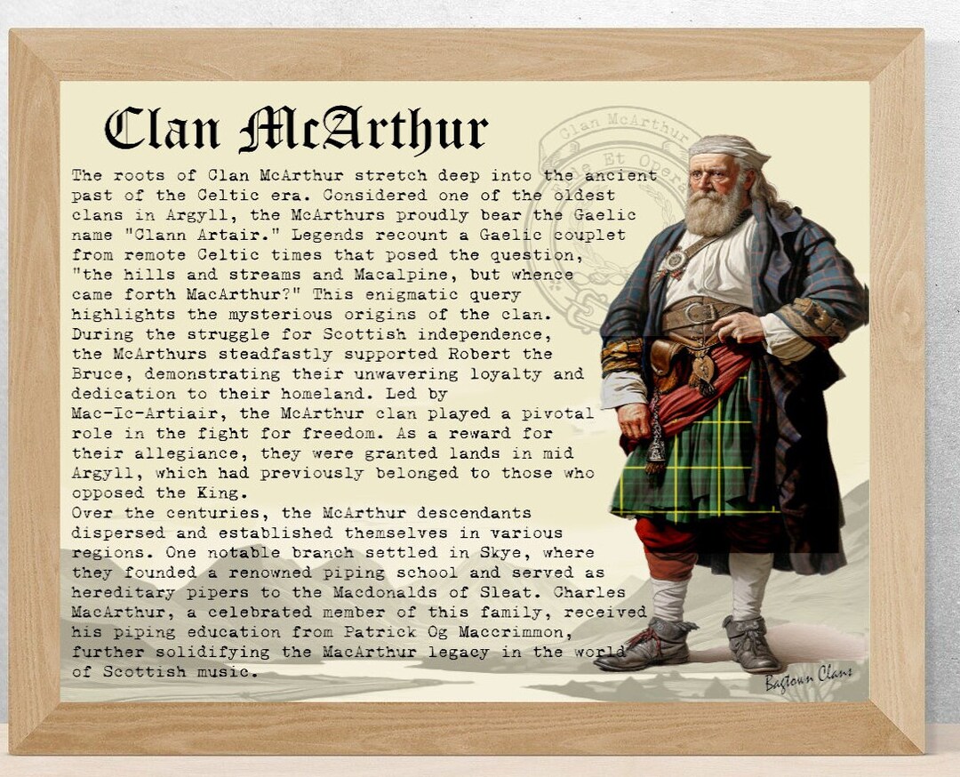 Clan Mcarthur Scottish History Poster - Etsy