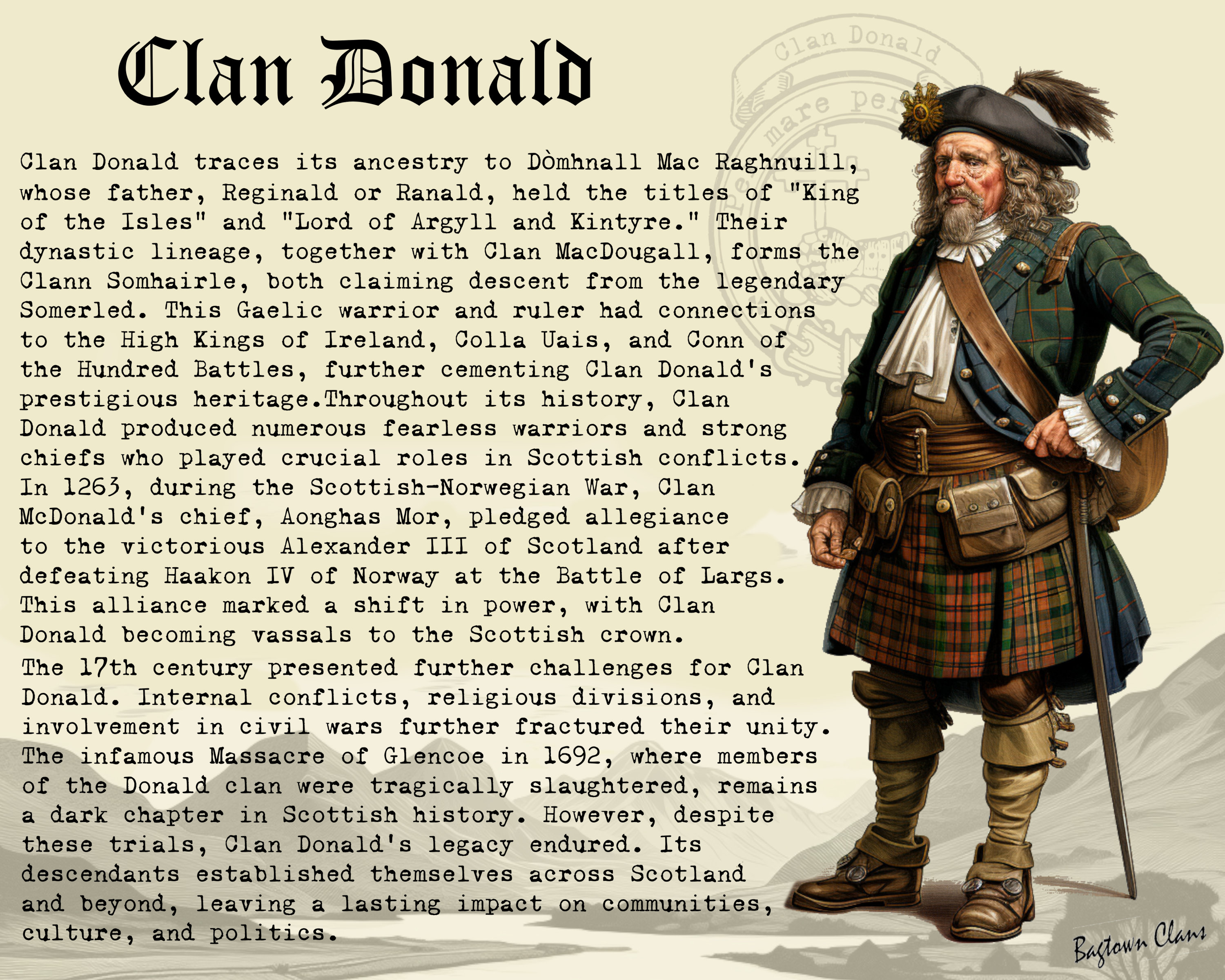 Clan Donald Scottish History Poster - Etsy UK