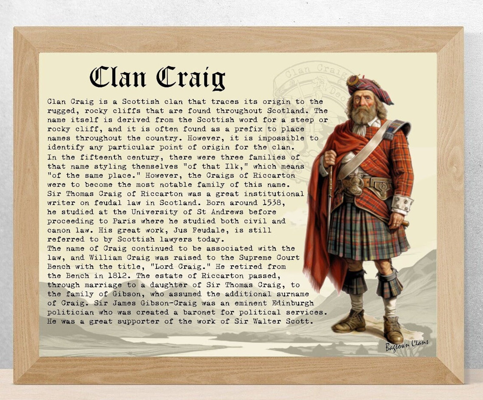 Clan Craig Scottish History Poster - Etsy