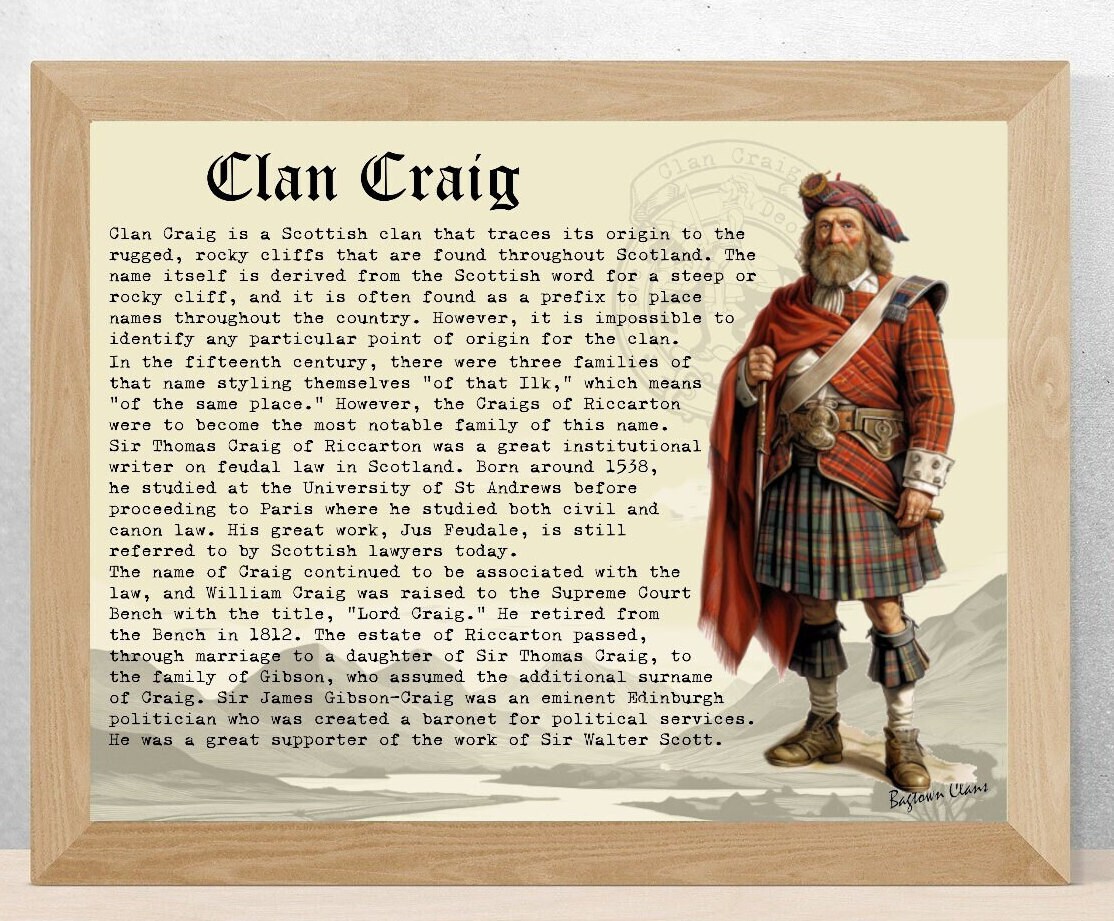 Clan Craig Scottish History Poster - Etsy
