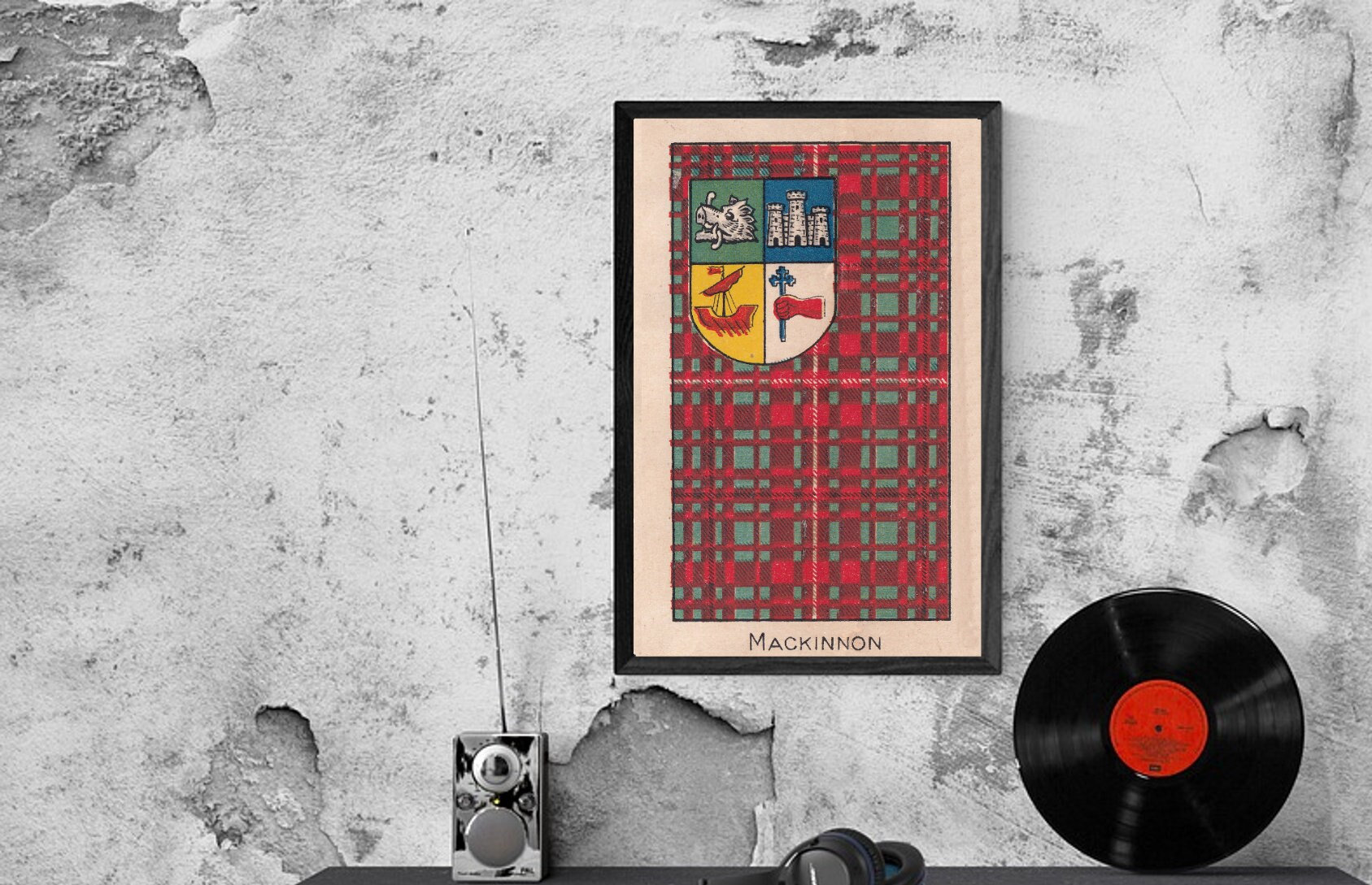 Mackinnon Clan Tartan and Coat of Arms Vintage Poster (digital Download ...