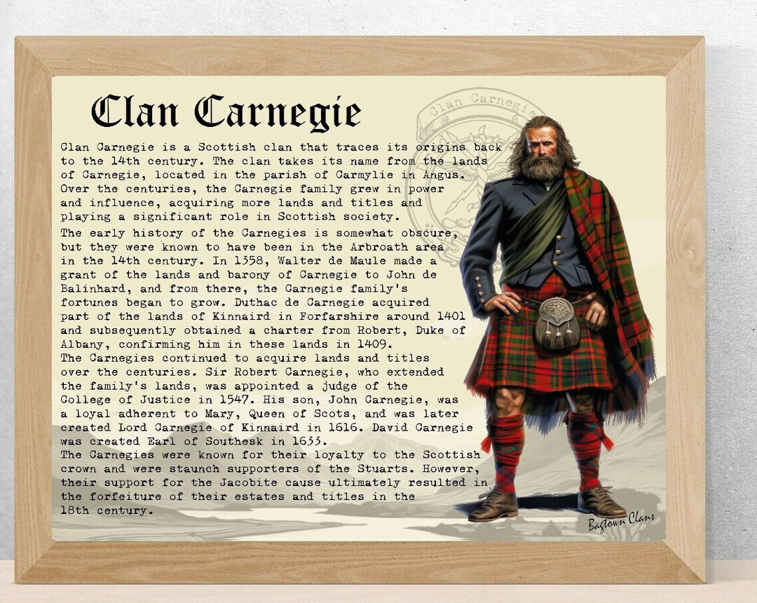 Clan Carnegie Scottish History Poster - Etsy