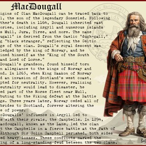 Macdougall Scottish Clan History Poster - Etsy