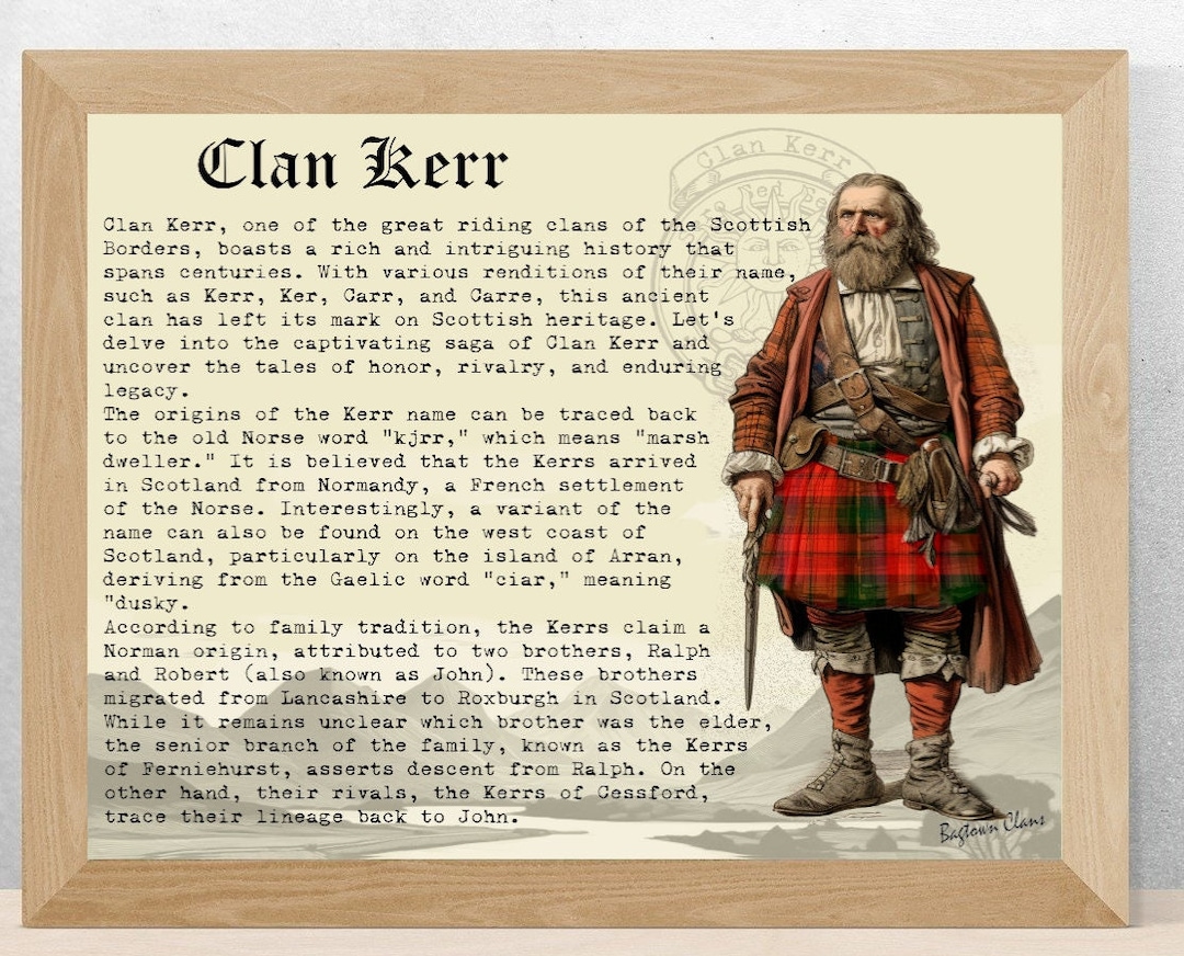 Clan Kerr Scottish History Poster - Etsy