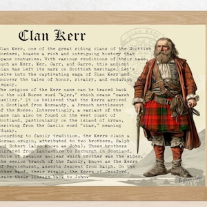 Clan Kerr Scottish History Poster - Etsy