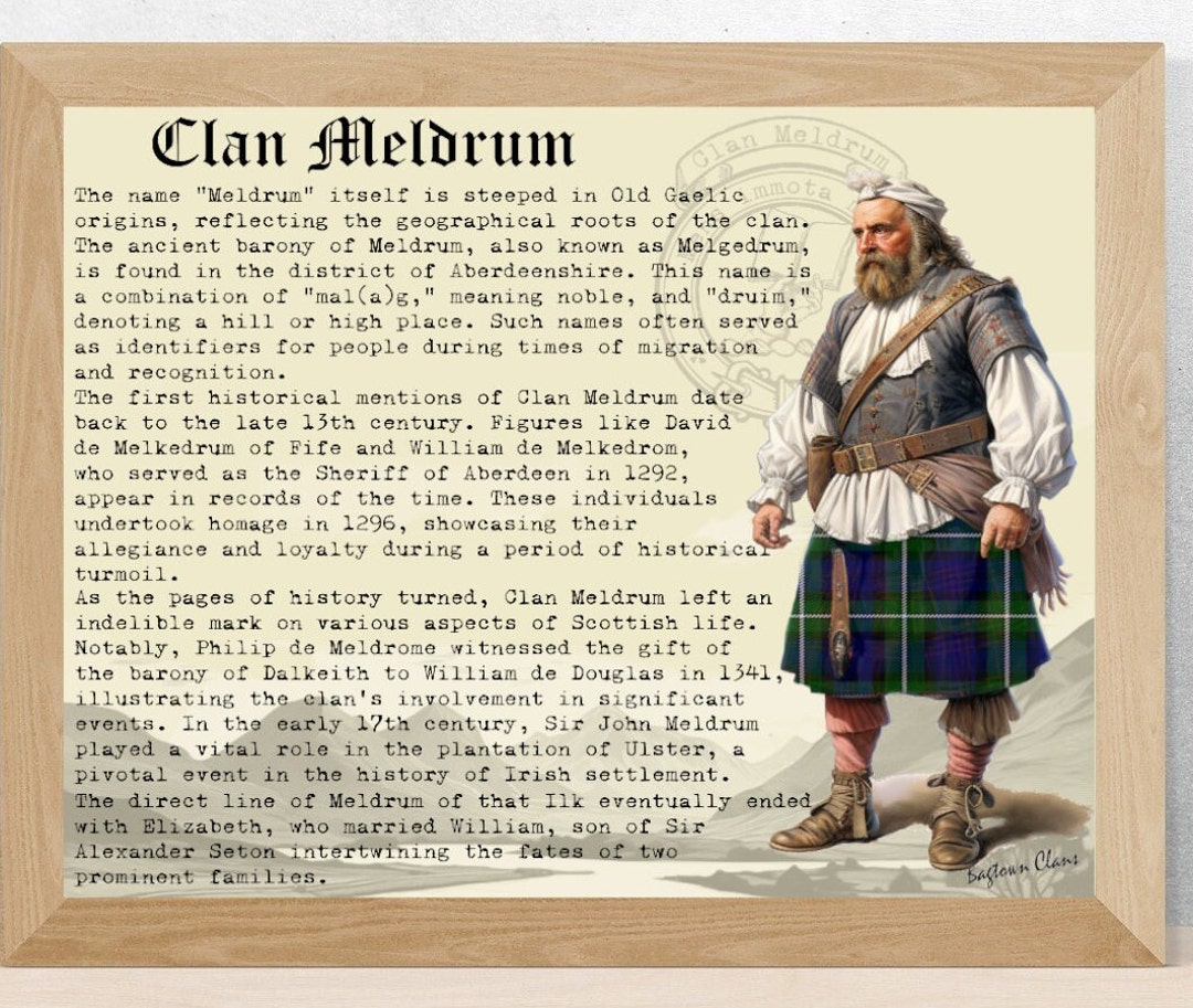Meldrum Scottish Clan History Poster - Etsy