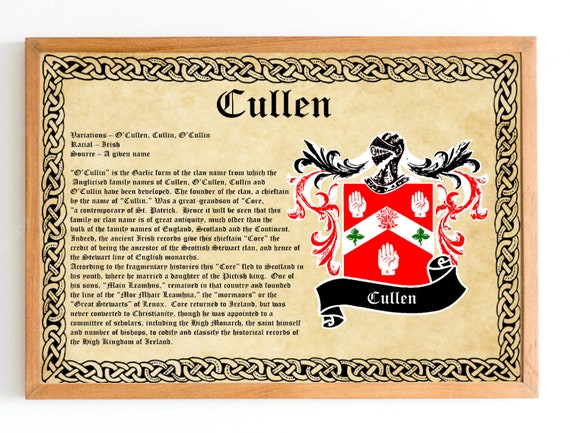 Cullen Coat of Arms Vintage Poster - Etsy