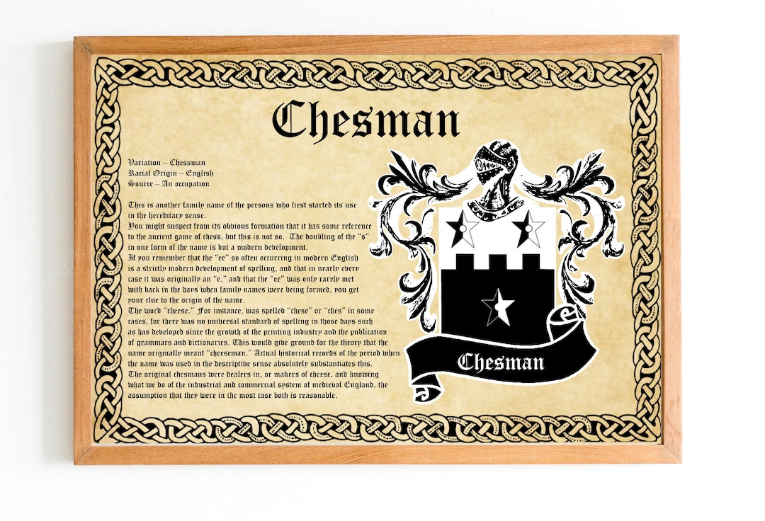Escudo de armas de Chesman Póster vintage - Etsy España