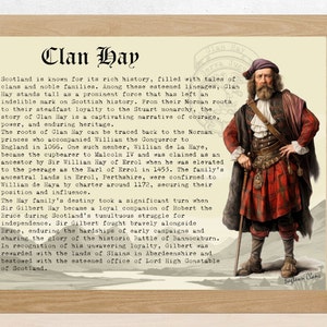 Clan Hay Scottish History Poster - Etsy