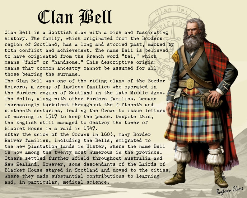 Clan Bell Vintage Poster - Etsy