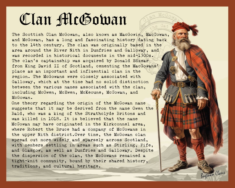 Clan Mcgowan Scottish History Poster - Etsy