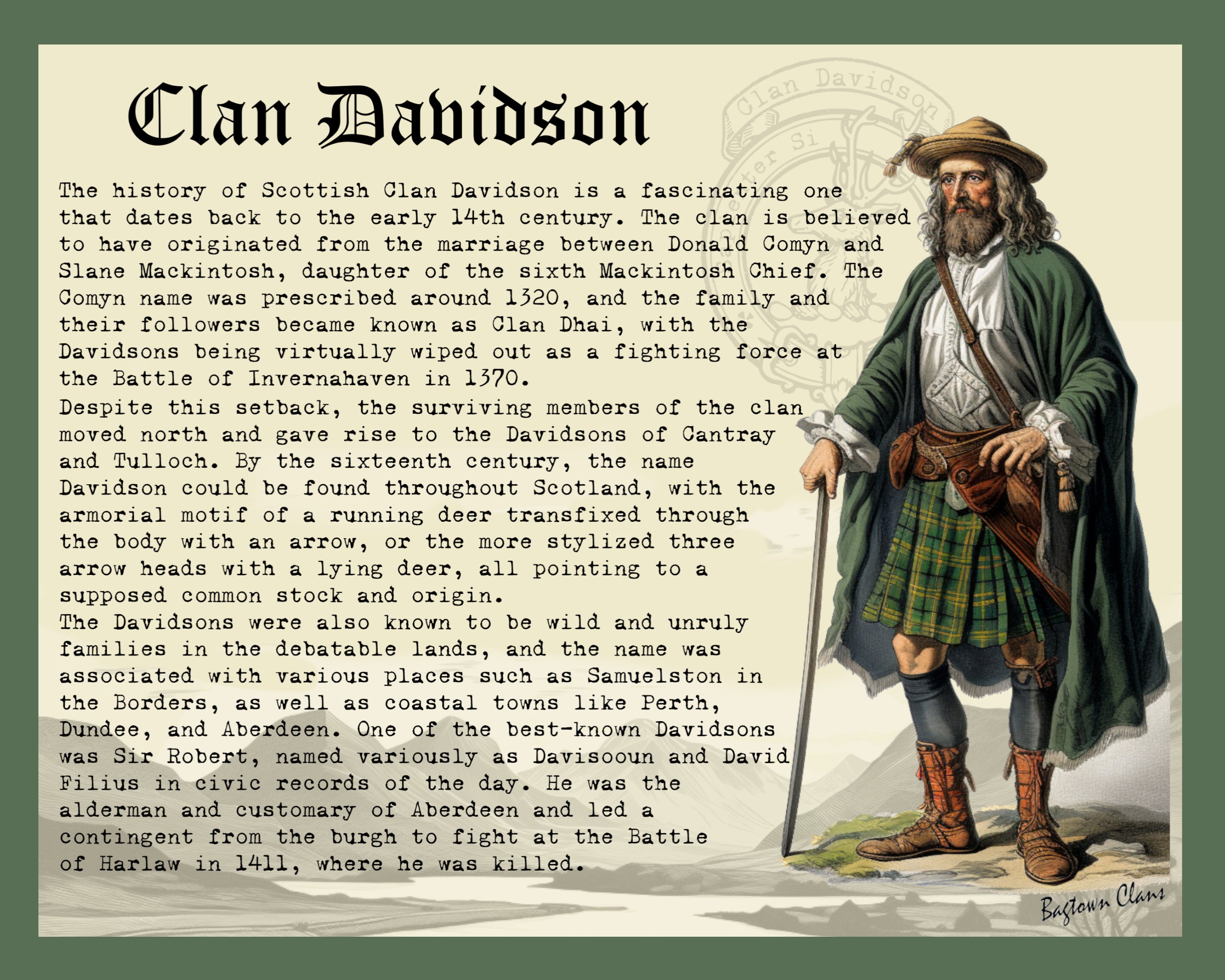 Clan Davidson Scottish History Poster - Etsy