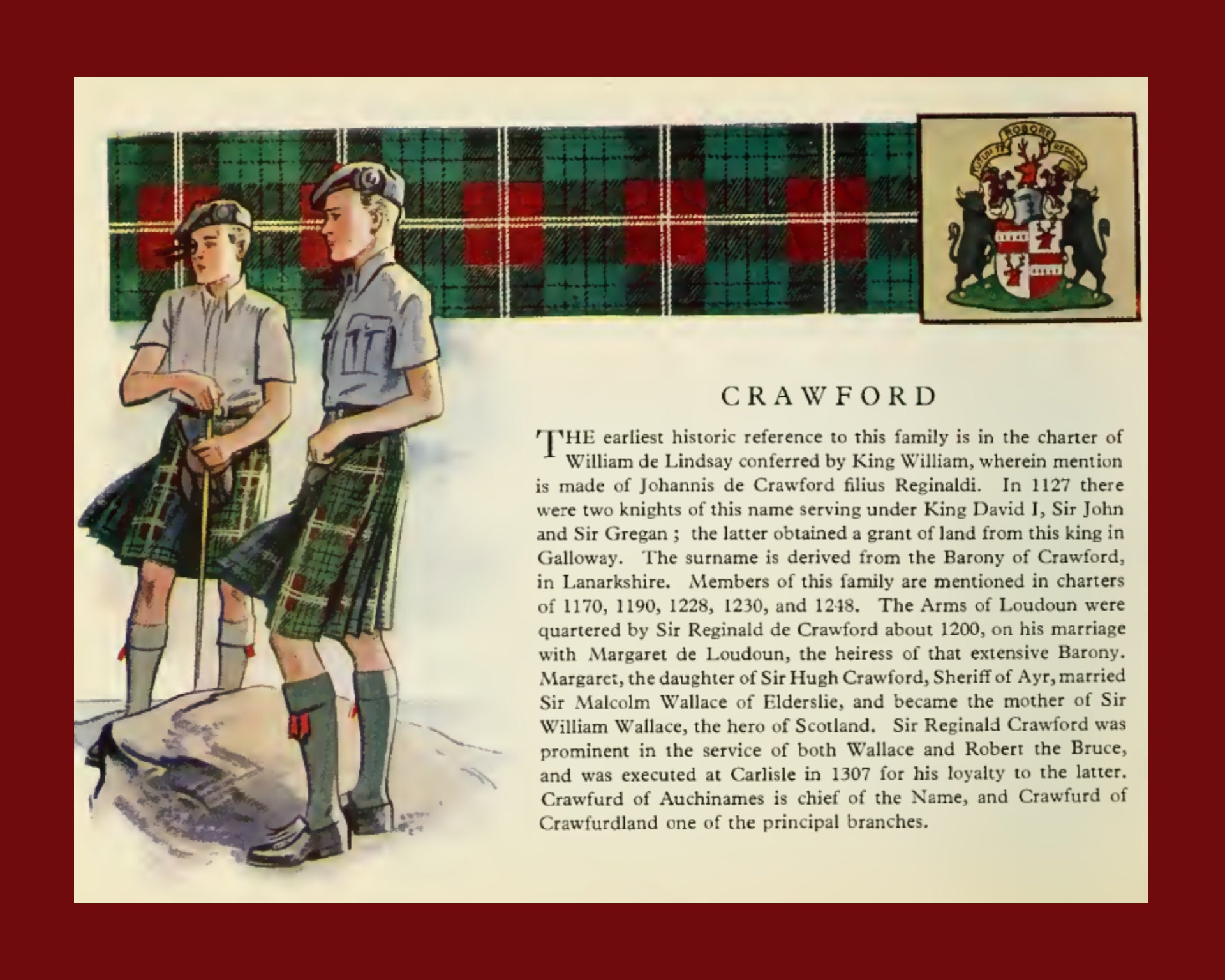 Clan Crawford Vintage Poster - Etsy