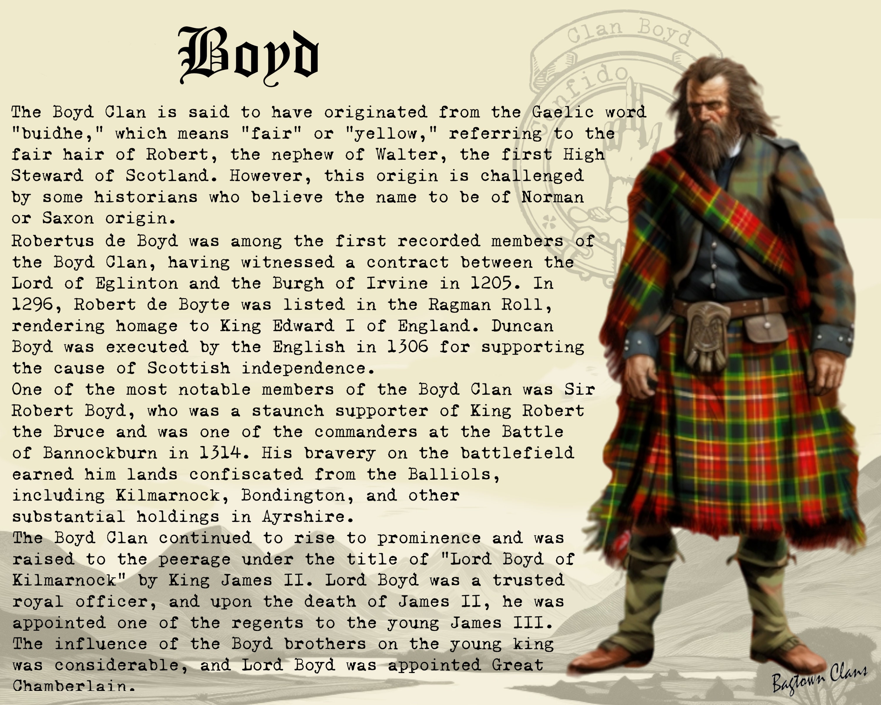 Clan Boyd Vintage Poster - Etsy